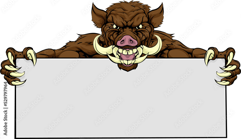 Boar Razorback Sign Stock Illustration | Adobe Stock