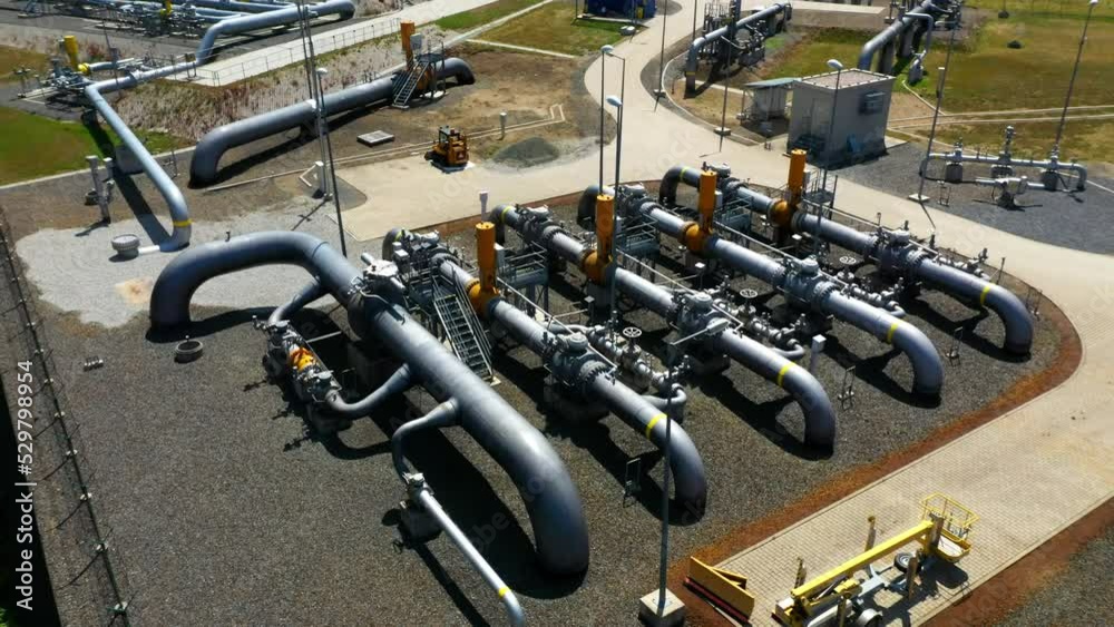 Natural gas pipeline. One part of Nord Stream pipeline from Russia to ...