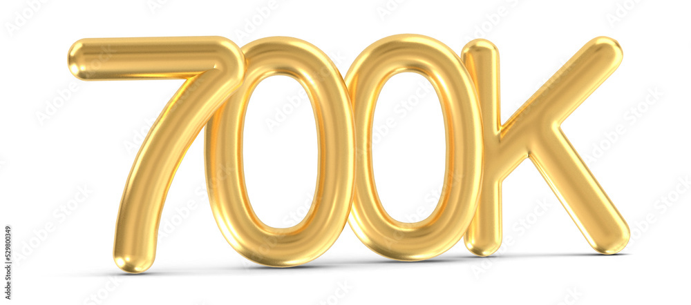 3d golden 700K isolated on transparent background. 3d illustration ...