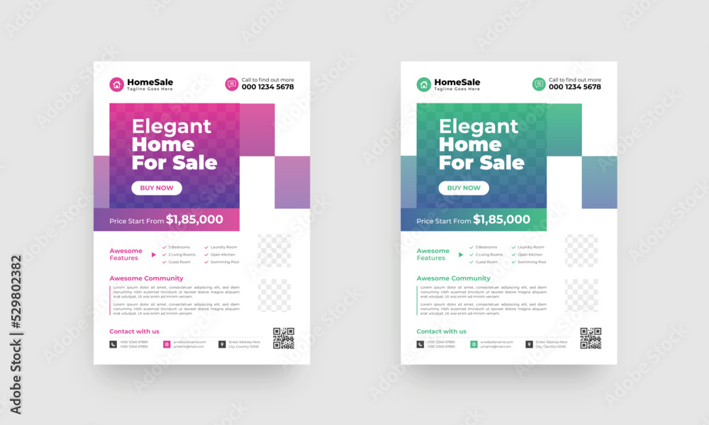 Professional flyer design template. Real estate flyer design layout ...