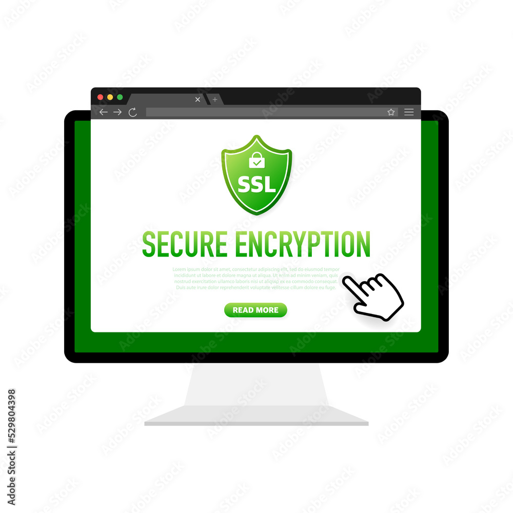 Secure connection icon vector illustration isolated on white background. Flat style secured ssl ...