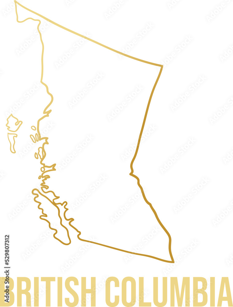British Columbia province abstract outline map Stock Vector | Adobe Stock