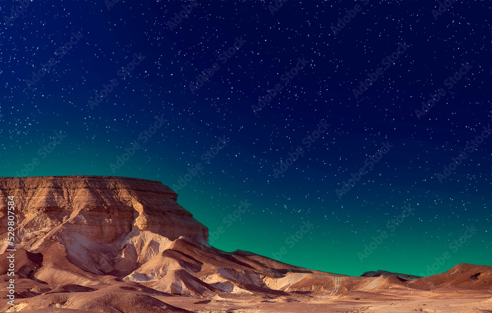 Desert Mountains At Night