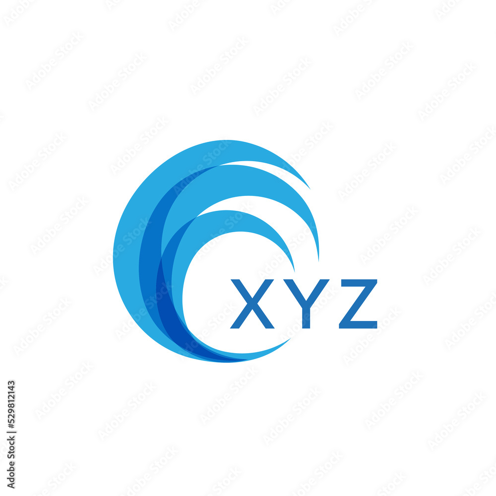 XYZ letter logo. XYZ blue image on white background. XYZ Monogram logo ...