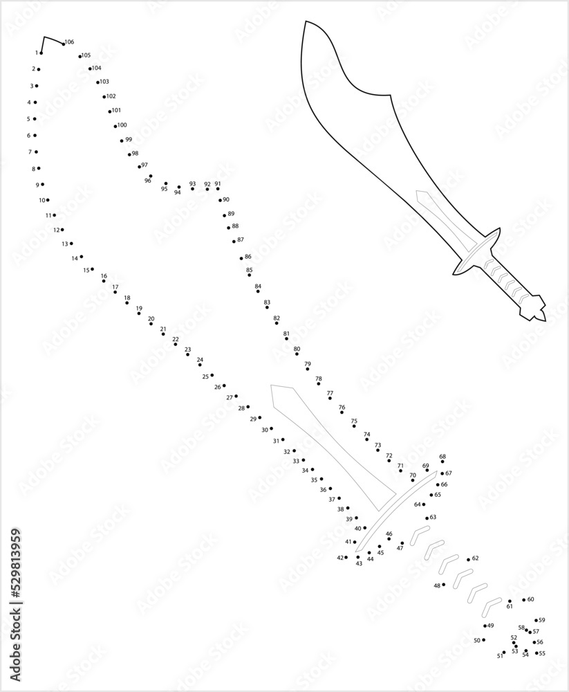 Sword Icon Dot To Dot Y_2111001 Stock Vector | Adobe Stock