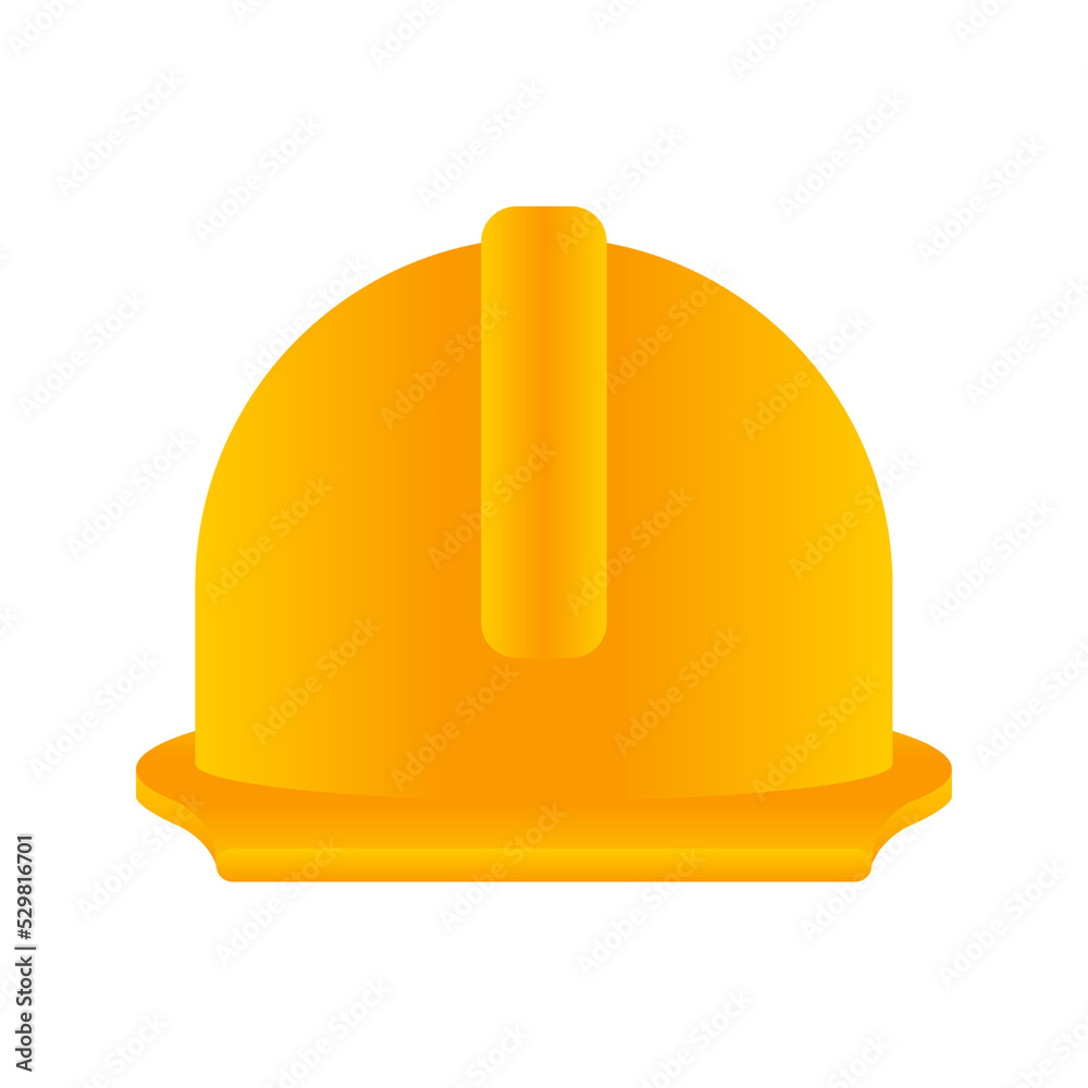 Yellow helmet on white background. Isolated vector illustration ...