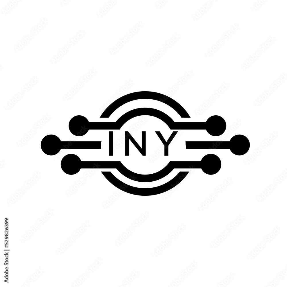 INY letter logo. INY best white background vector image. INY Monogram ...