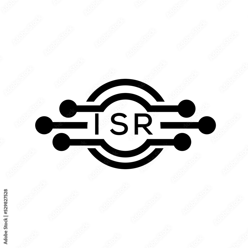 ISR letter logo. ISR best white background vector image. ISR Monogram ...