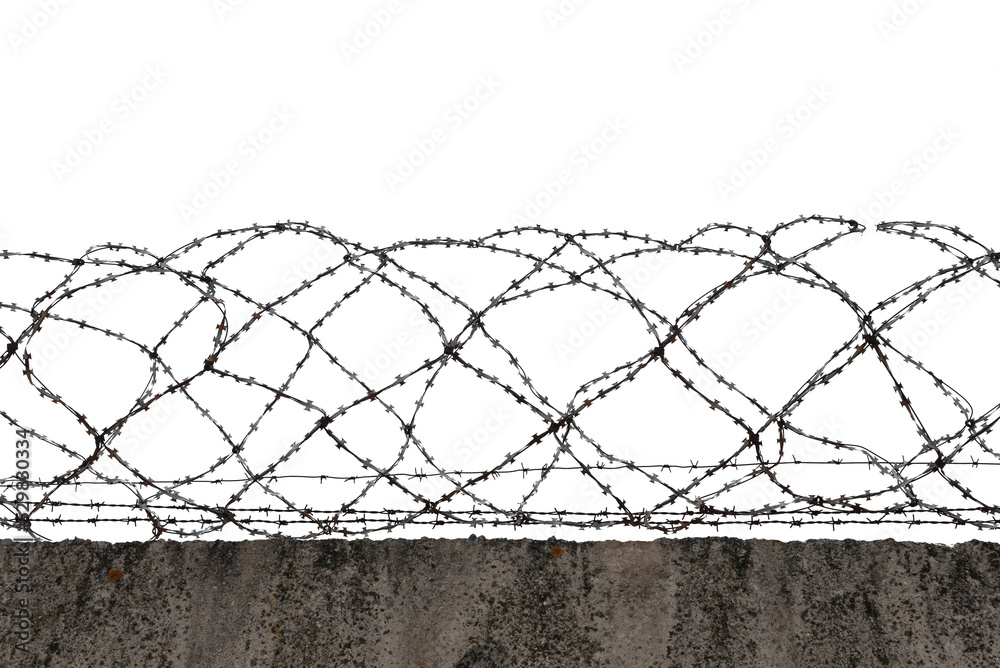 Prison. Prison wall with barbed wire. Law and justice Stock Photo ...