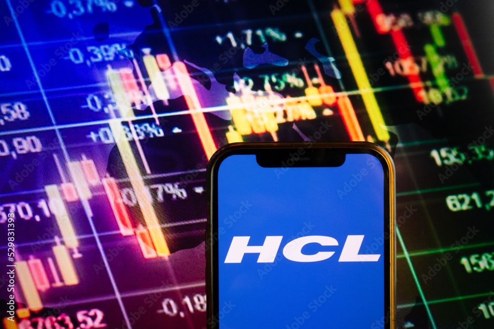 KONSKIE, POLAND - September 10, 2022: Smartphone displaying logo of HCL ...