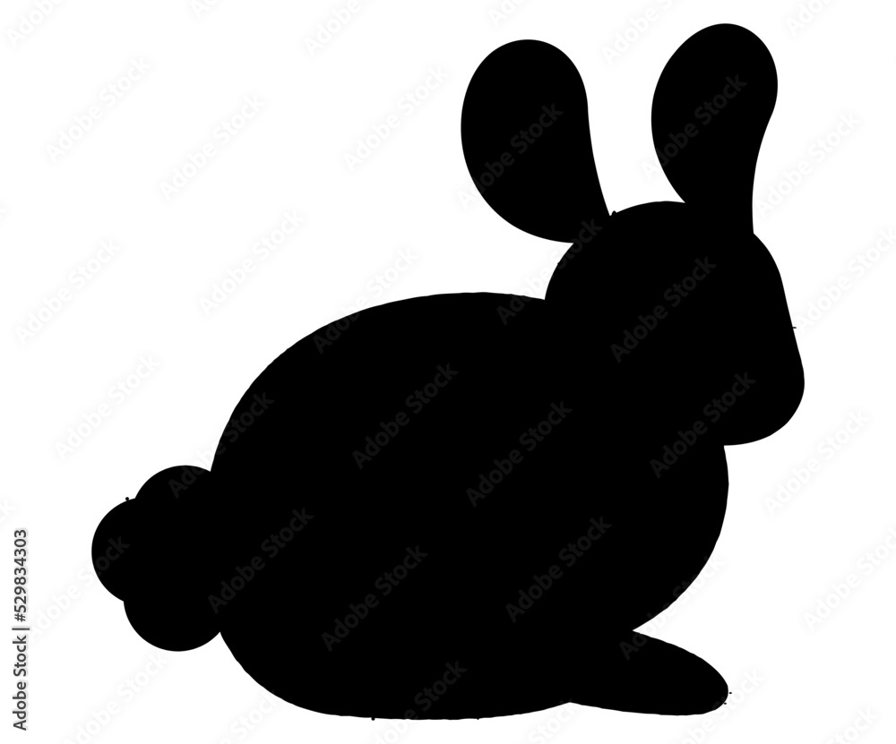 Rabbit silhouette in vector. Bunny. Can be used as a stencil or ...