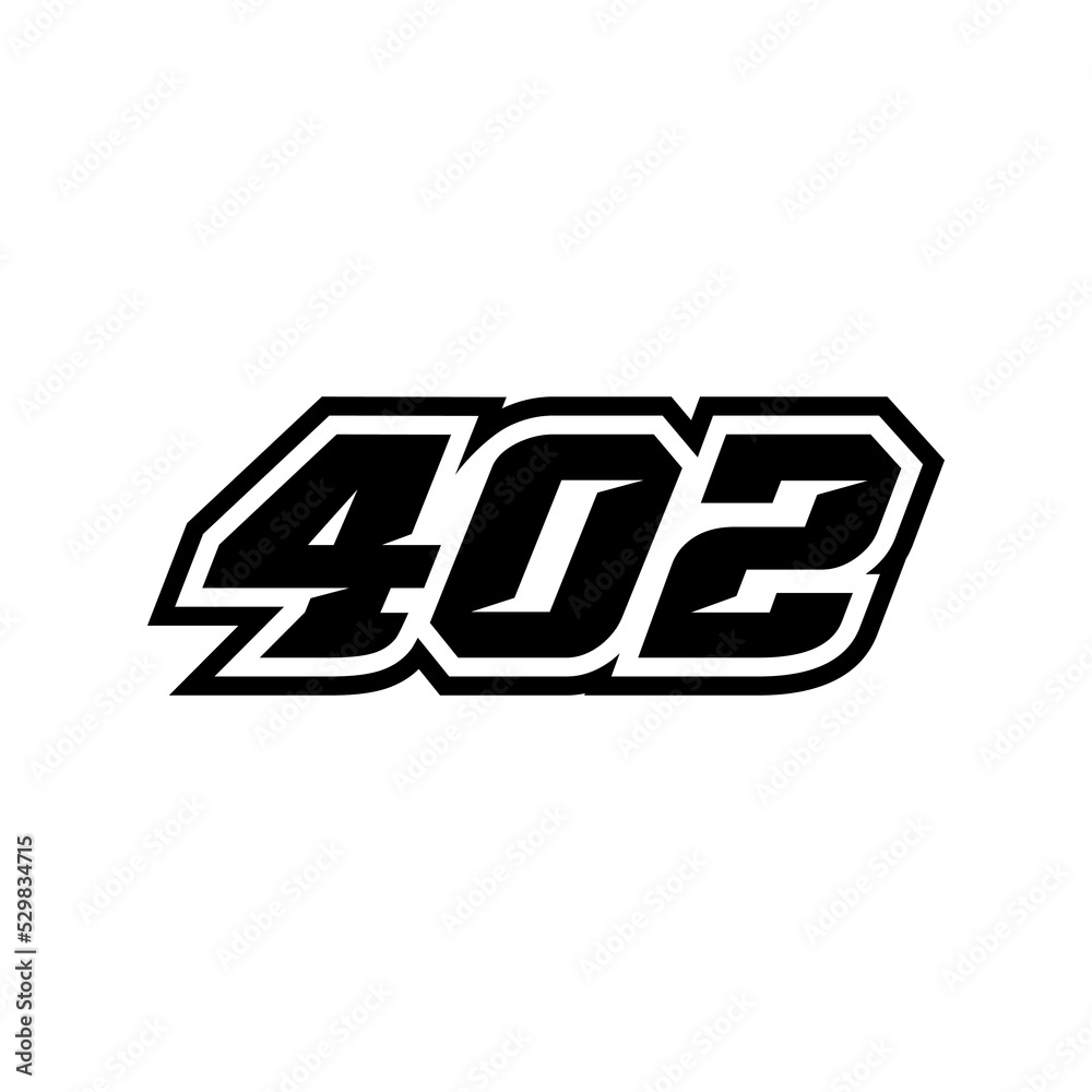 Racing Number 402 Logo Design Inspiration Stock Vector | Adobe Stock