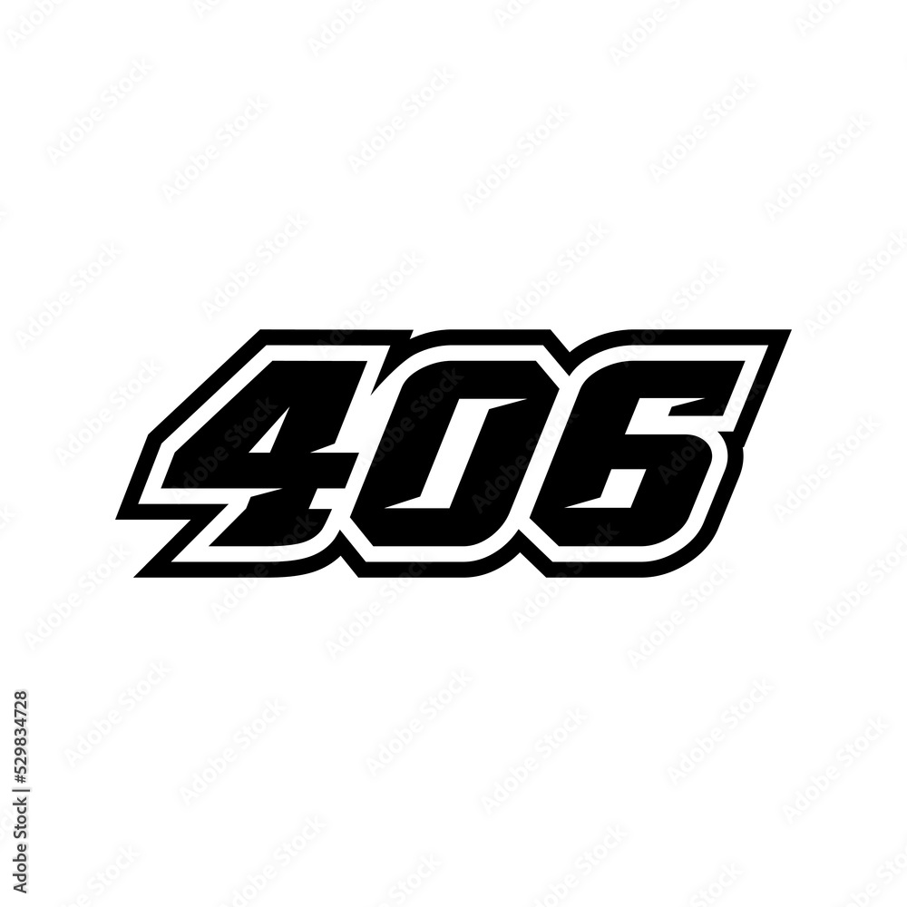 Racing Number 406 Logo Design Inspiration Stock Vector | Adobe Stock