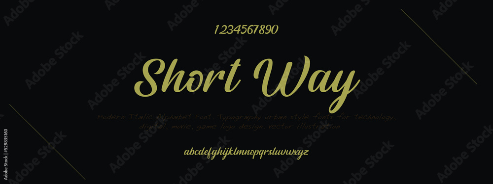 SHORT WAY tech vector font typeface unique font design. Typeface urban ...