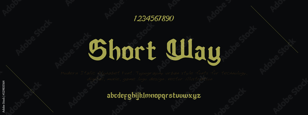SHORT WAY tech vector font typeface unique font design. Typeface urban ...