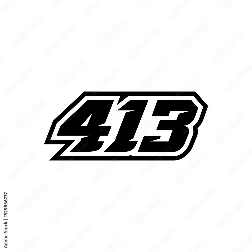 Racing Number 413 Logo Design Inspiration Stock Vector | Adobe Stock