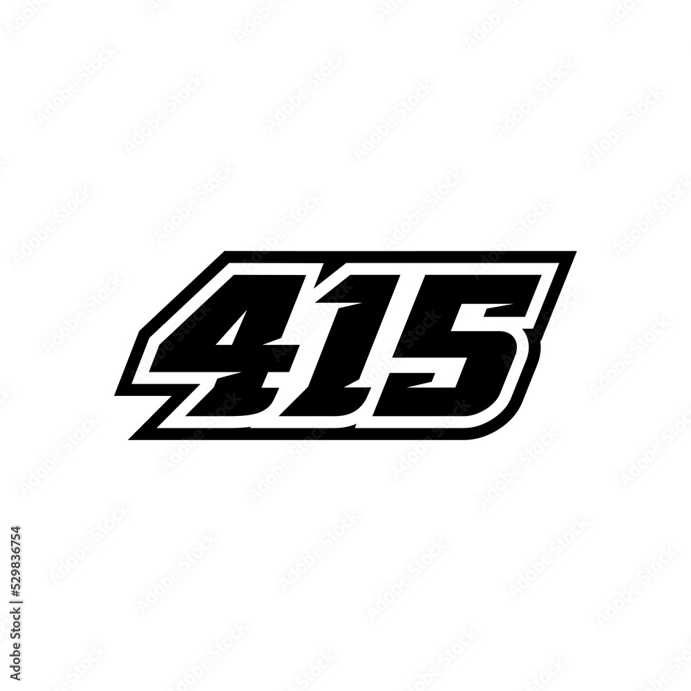 Racing Number 415 Logo Design Inspiration Stock Vector | Adobe Stock