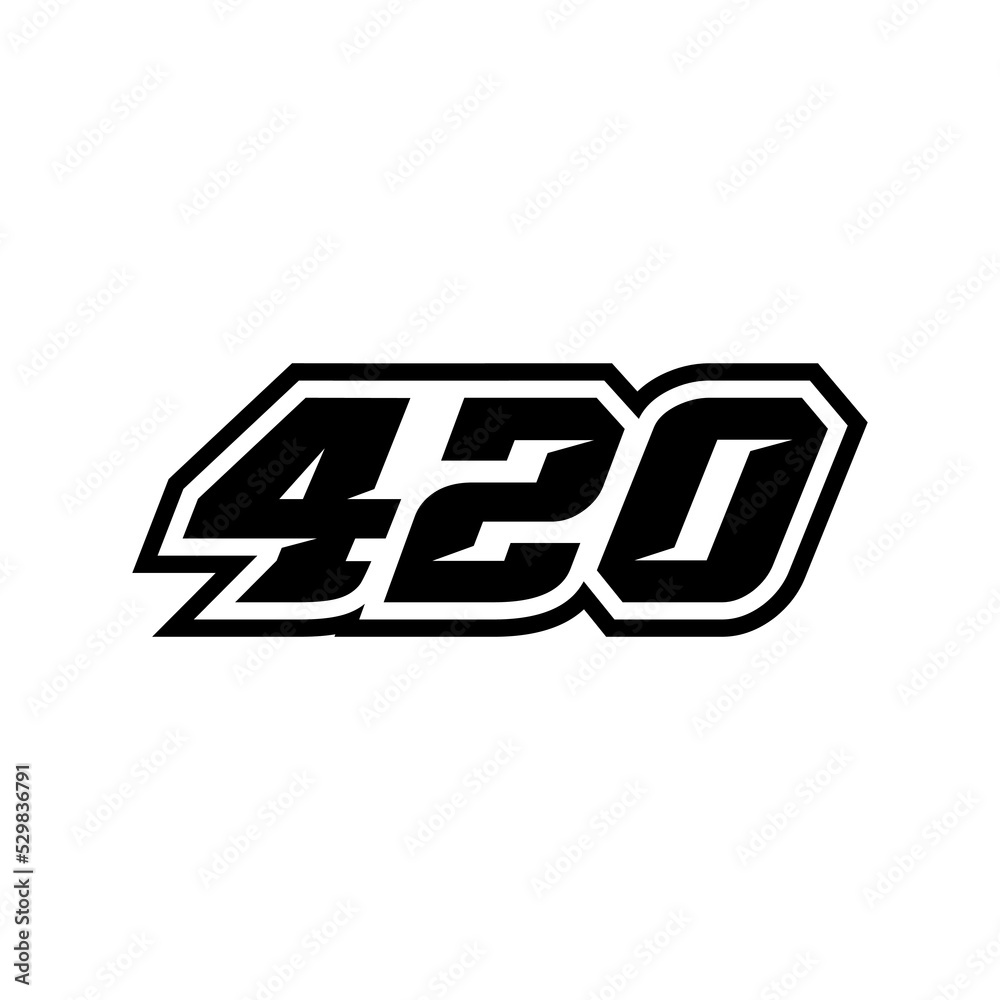 Racing Number 420 Logo Design Inspiration Stock Vector | Adobe Stock