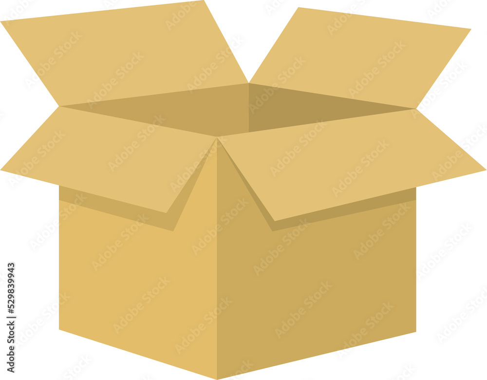 Cute cartoon opened empty paper box Stock Illustration | Adobe Stock