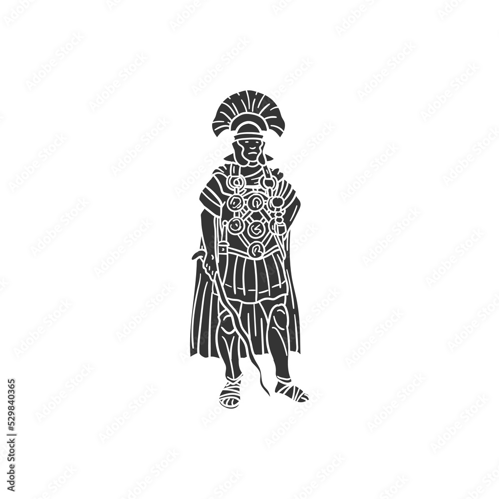 Roman Centurion Icon Silhouette Illustration. Ancient Rome Vector ...