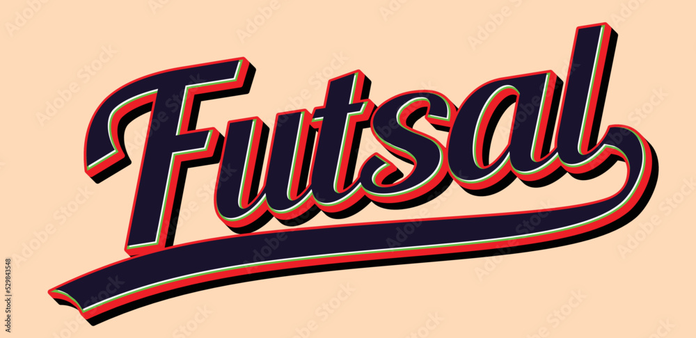 Futsal retro font.Futsal vintage font.futsal retro word. Stock Vector ...