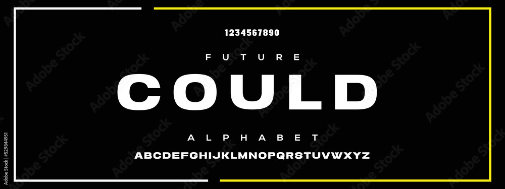 COULD Luxury Minimal Modern Tech Alphabet Letter Fonts. Typography ...