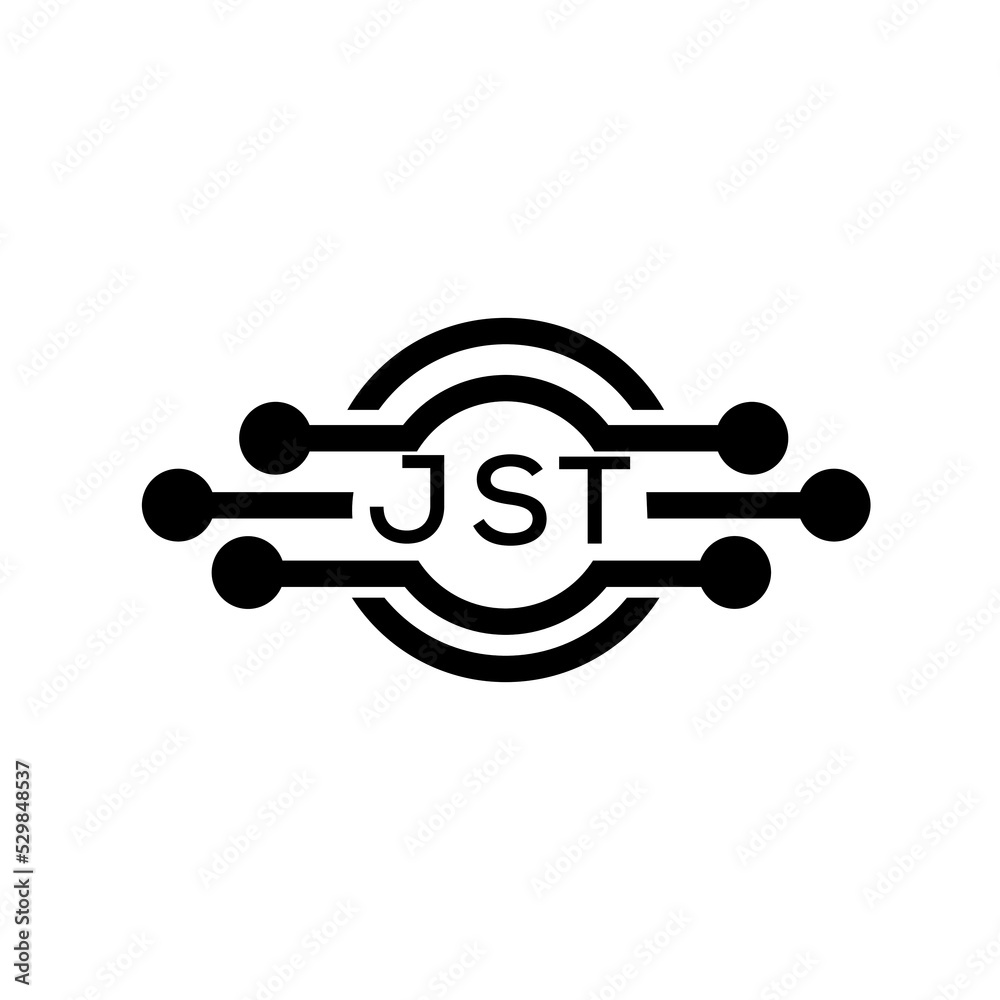 JST letter logo. JST best white background vector image. JST Monogram ...