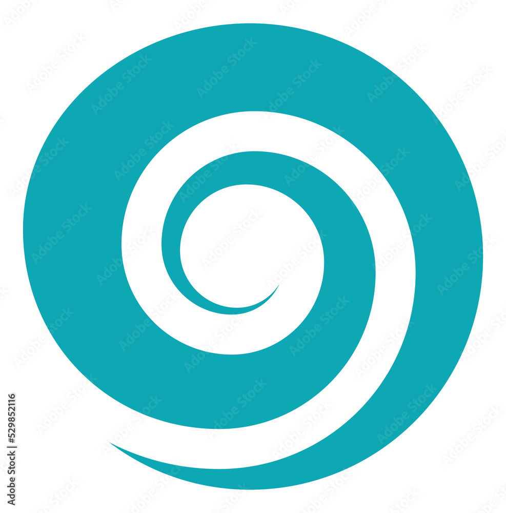 Poster Round swirl logo. Maelstrom sign. Motion loop symbol – Wall Art ...