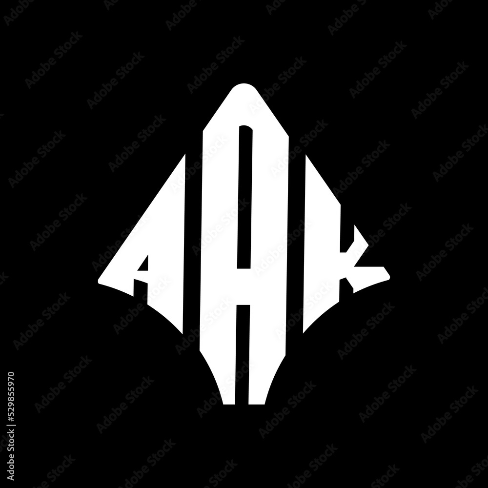 AAK letter logo design. AAK modern letter logo with black background ...