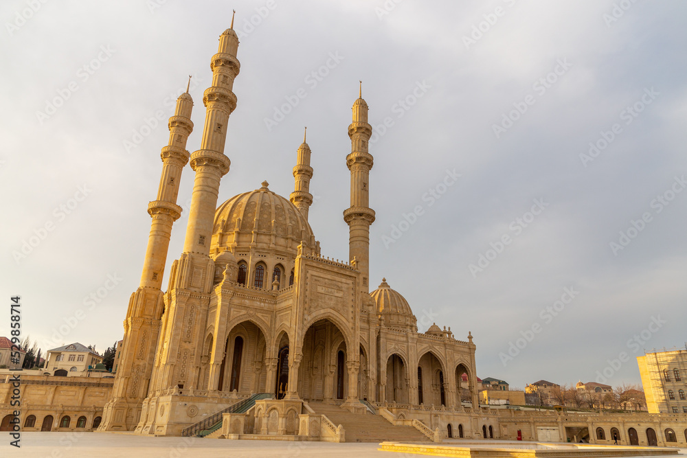 Heydar Aliyev mosque (Heydar Mascidi). Baku city, Azerbaijan. Stock ...