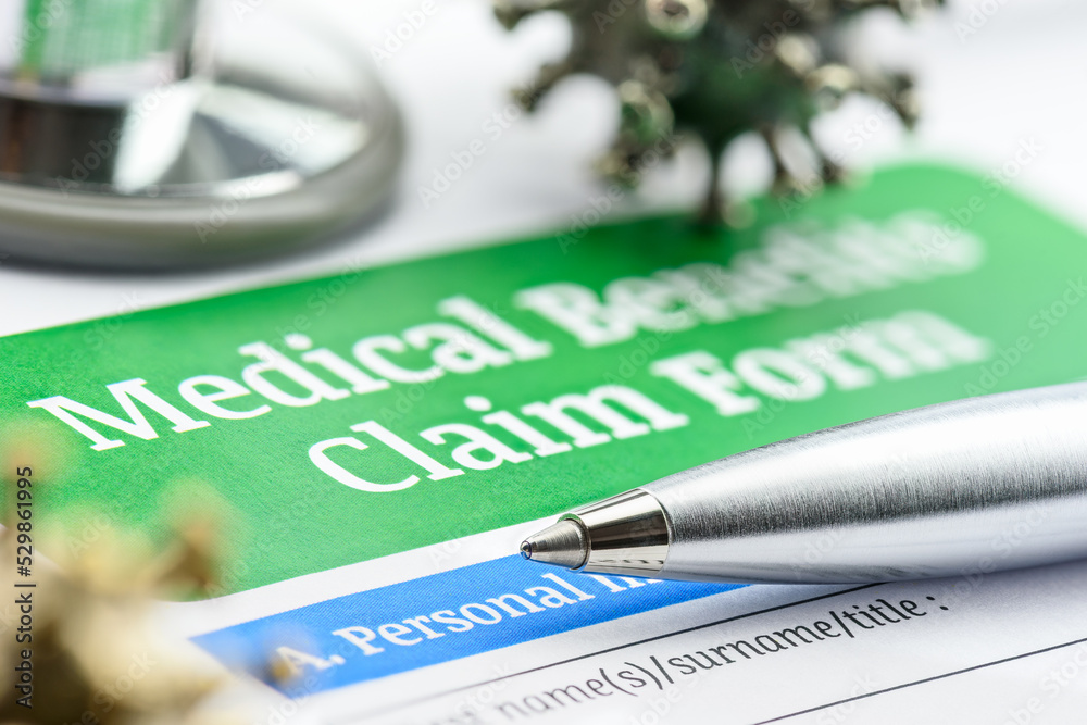 Covid-19 insurance claim, disease caused by a virus, healthcare concept ...