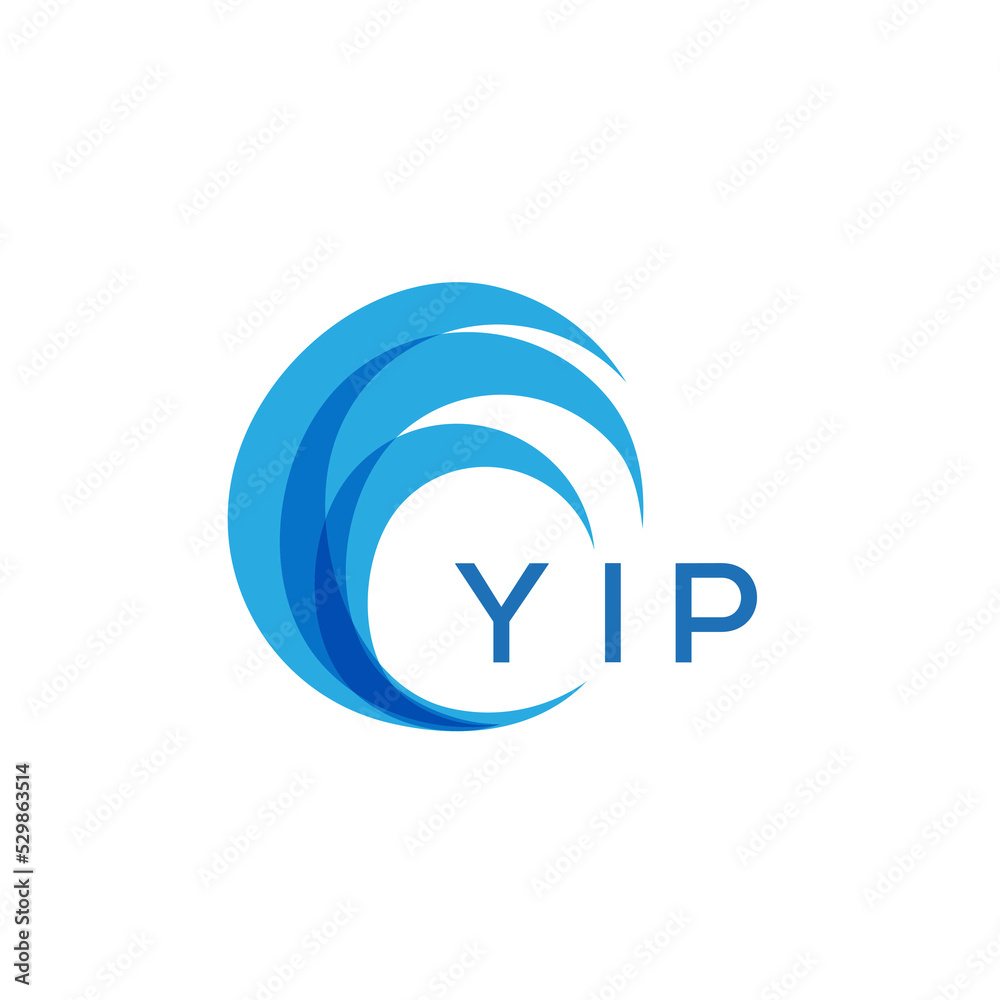 YIP letter logo. YIP blue image on white background. YIP Monogram logo ...