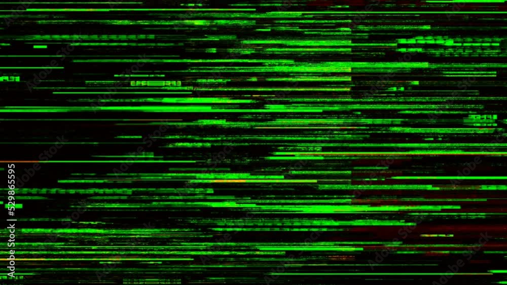 Broken screen animation video with lines and no signal with noise ...