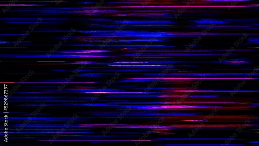 Broken screen animation video with lines and no signal with glitch ...