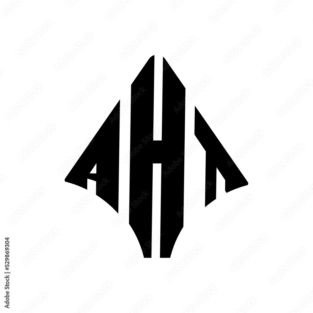 AHT letter logo design. AHT modern letter logo with black background ...