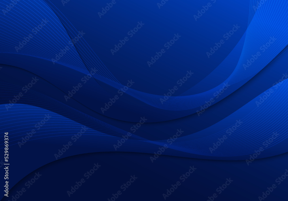 Abstract gradien blue wavy pattern design decorative artwork template ...