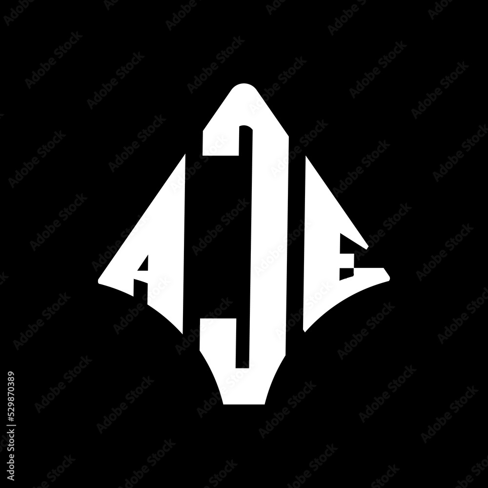 AJE letter logo design. AJE modern letter logo with black background ...