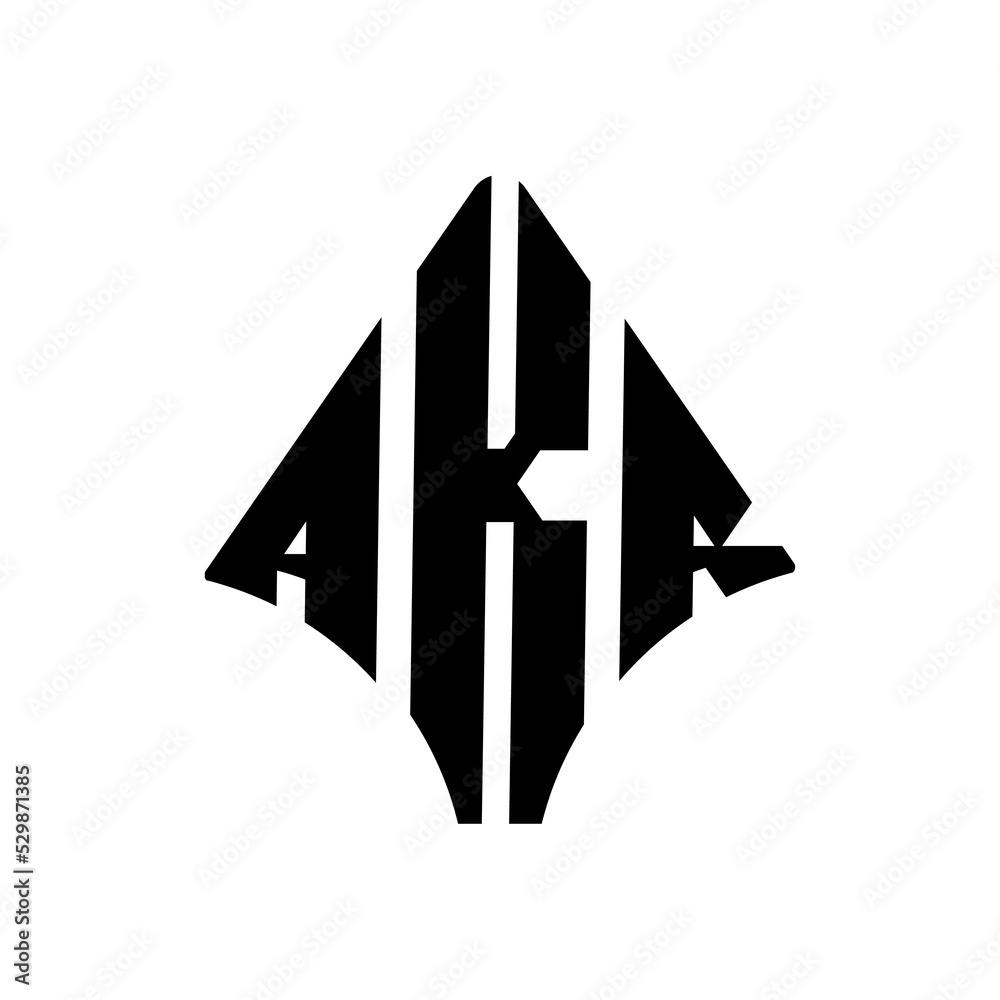 AKR letter logo design. AKR modern letter logo with black background ...