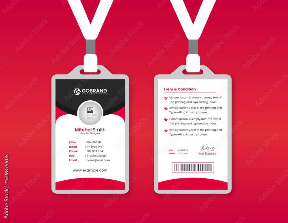 Modern Identity Card Design Template Stock Vector | Adobe Stock