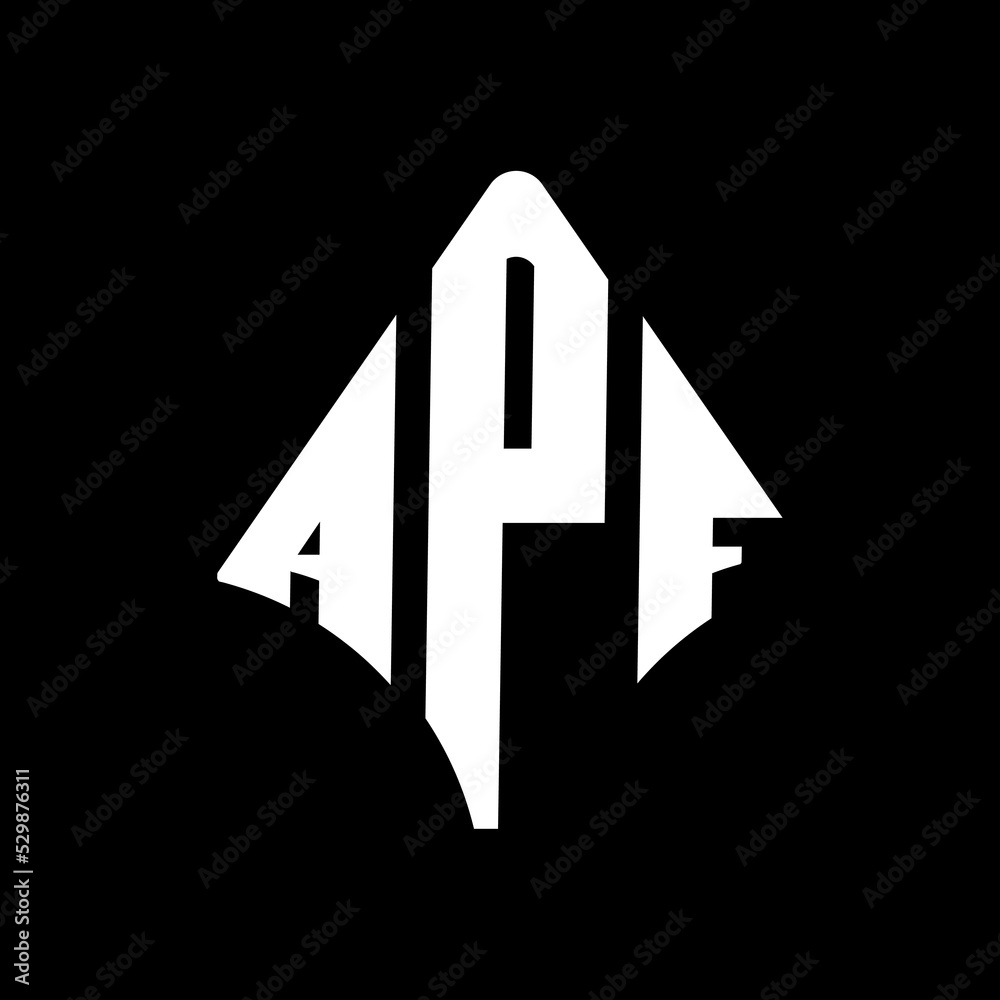 APF letter logo design. APF modern letter logo with black background ...