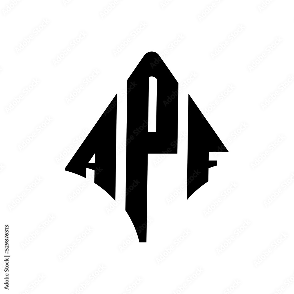 APF letter logo design. APF modern letter logo with black background ...