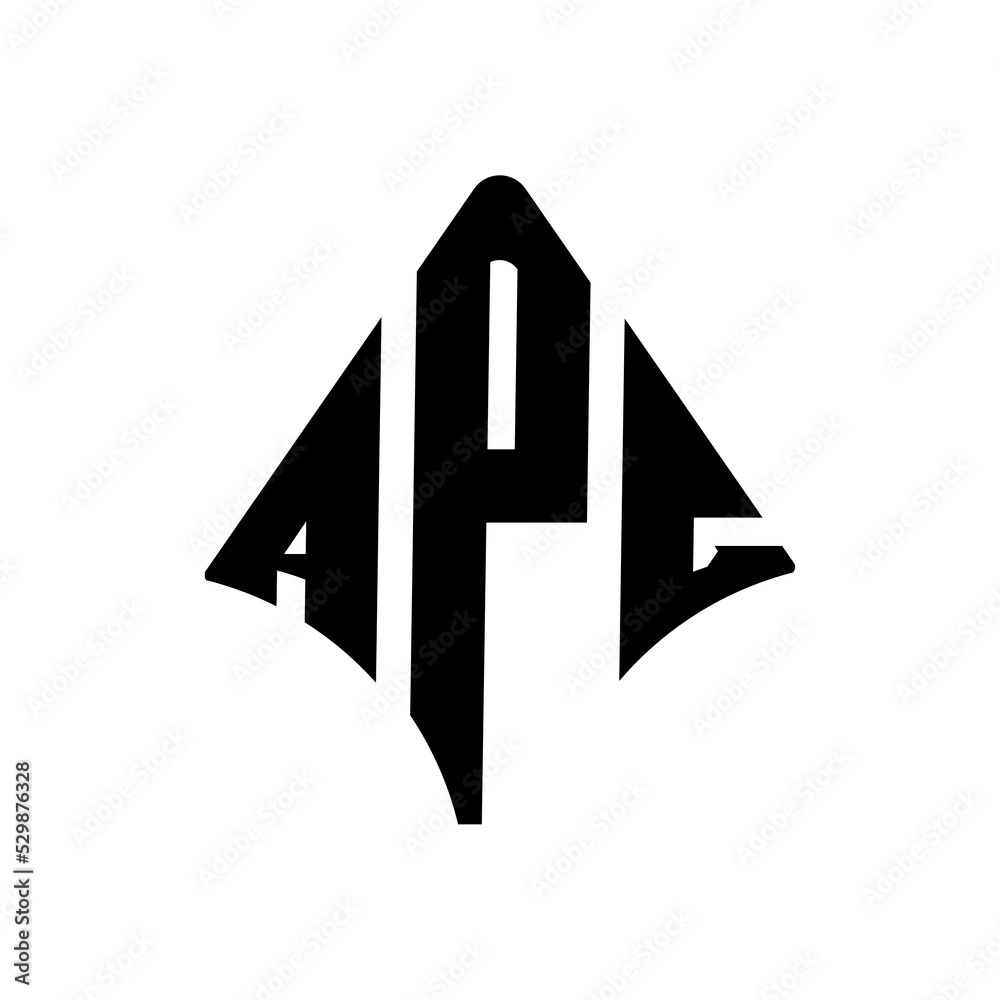 APG letter logo design. APG modern letter logo with black background ...