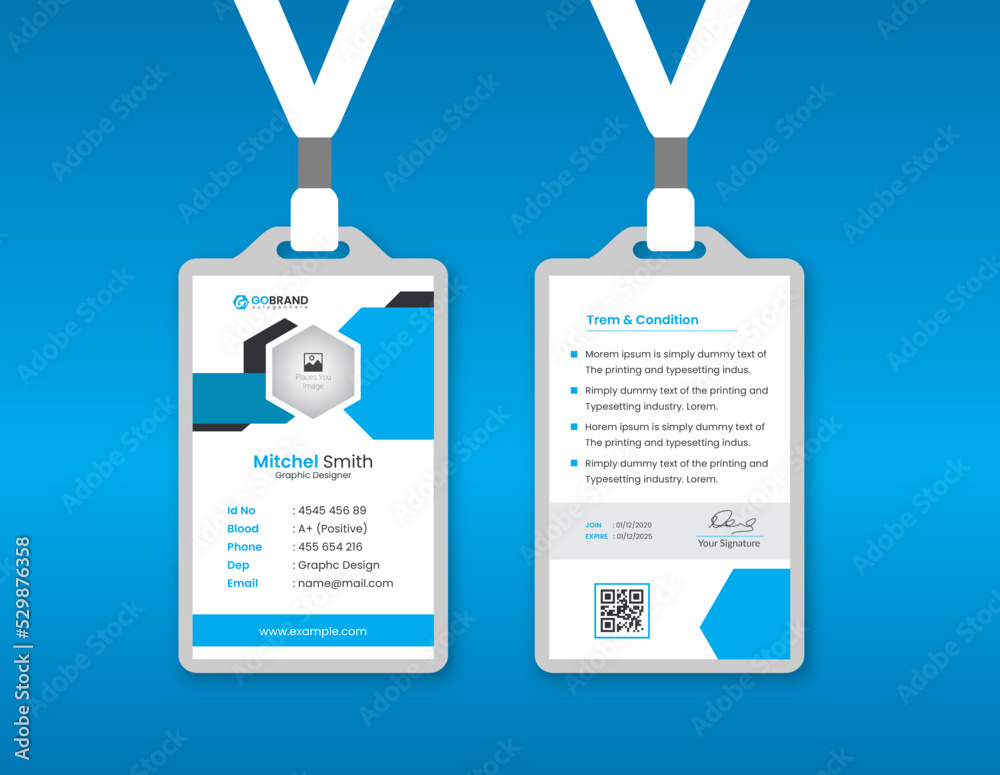 Office ID Card Template Stock Vector | Adobe Stock