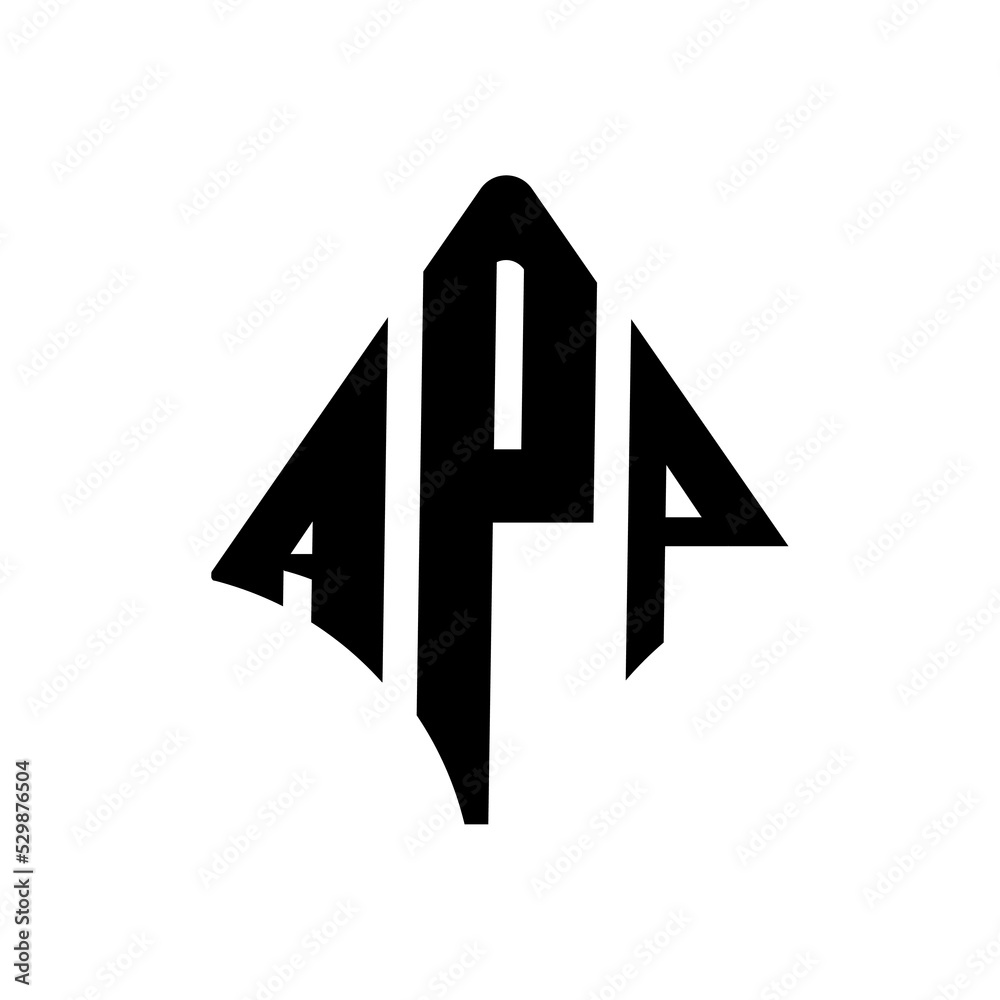 APP letter logo design. APP modern letter logo with black background ...