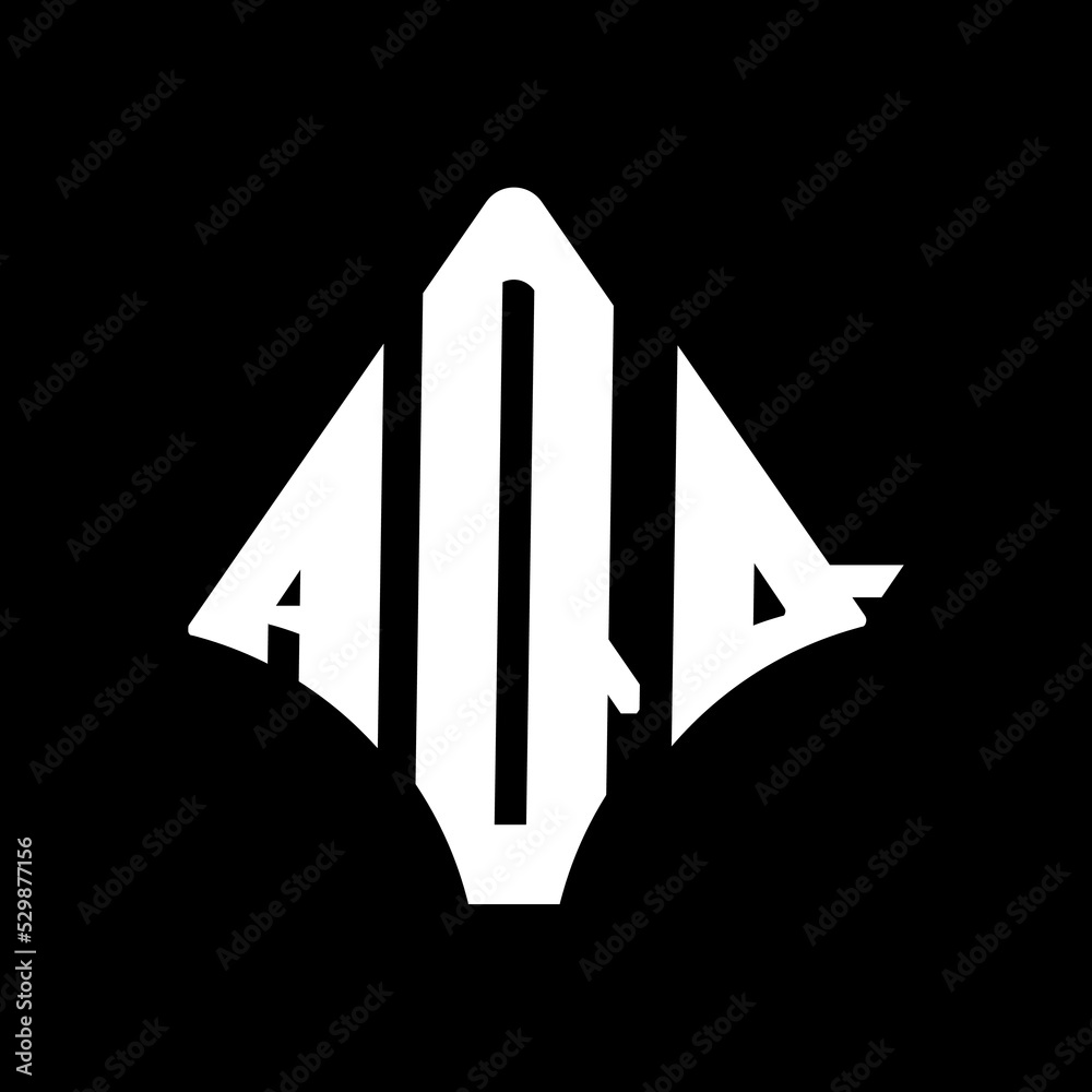 AQQ letter logo design. AQQ modern letter logo with black background ...