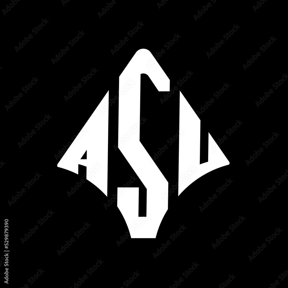 ASV letter logo design. ASV modern letter logo with black background ...