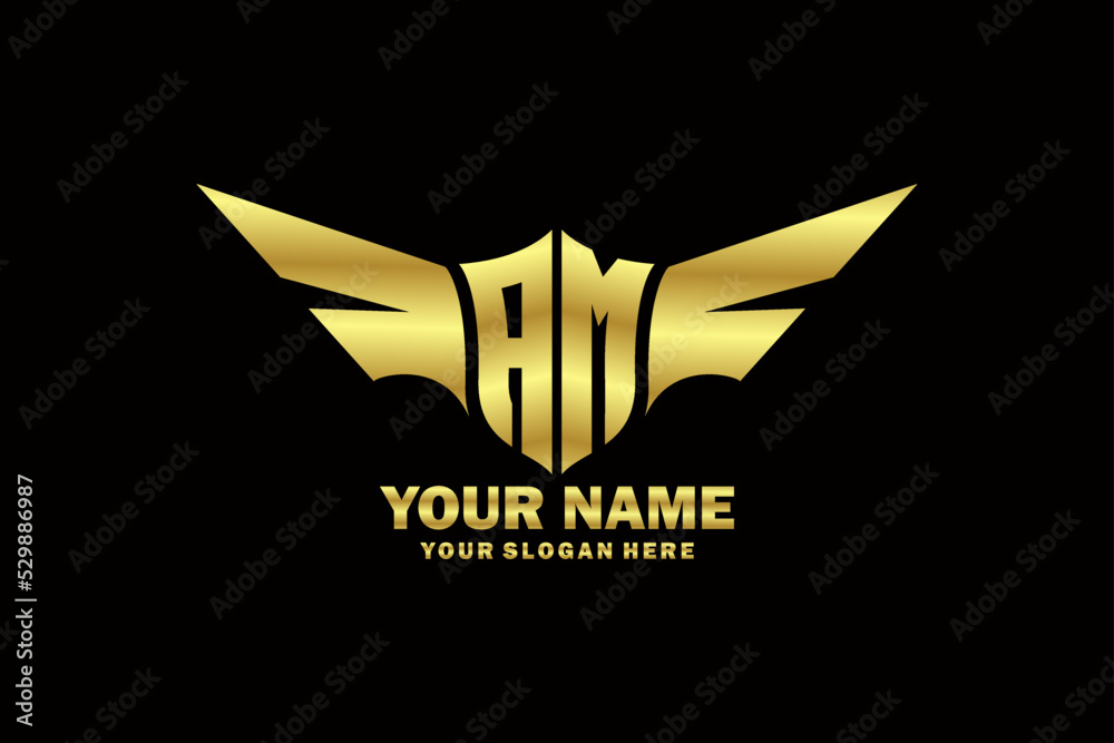 Initial letter AM, wing logo. modern icon, template design Stock Vector ...
