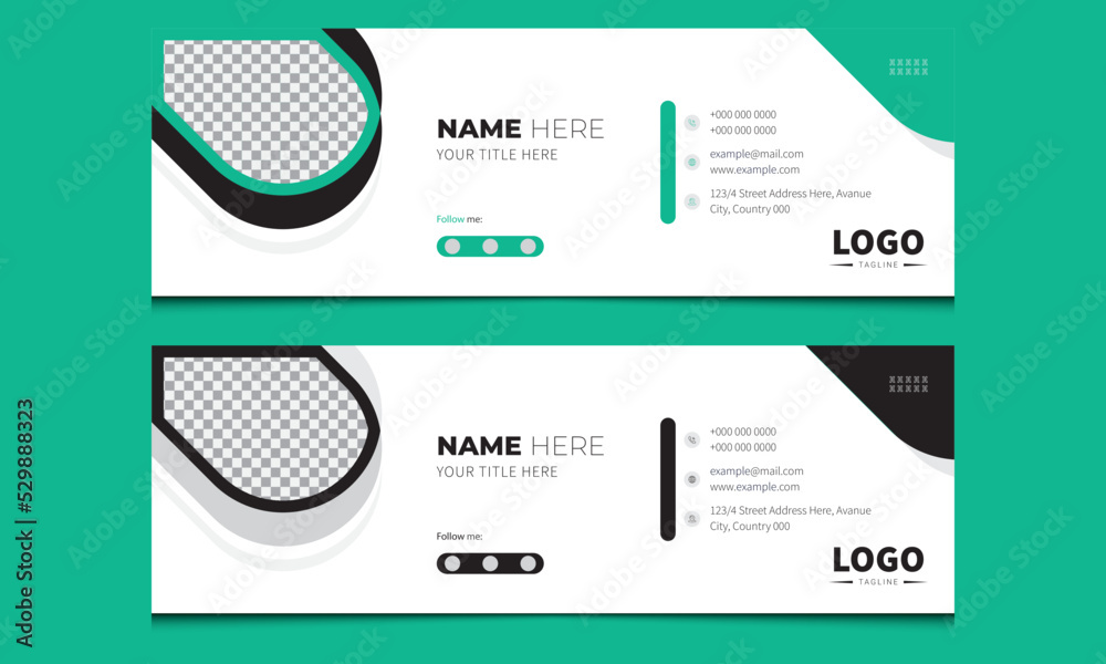 Email Signature Template, Business email signature with an author photo ...