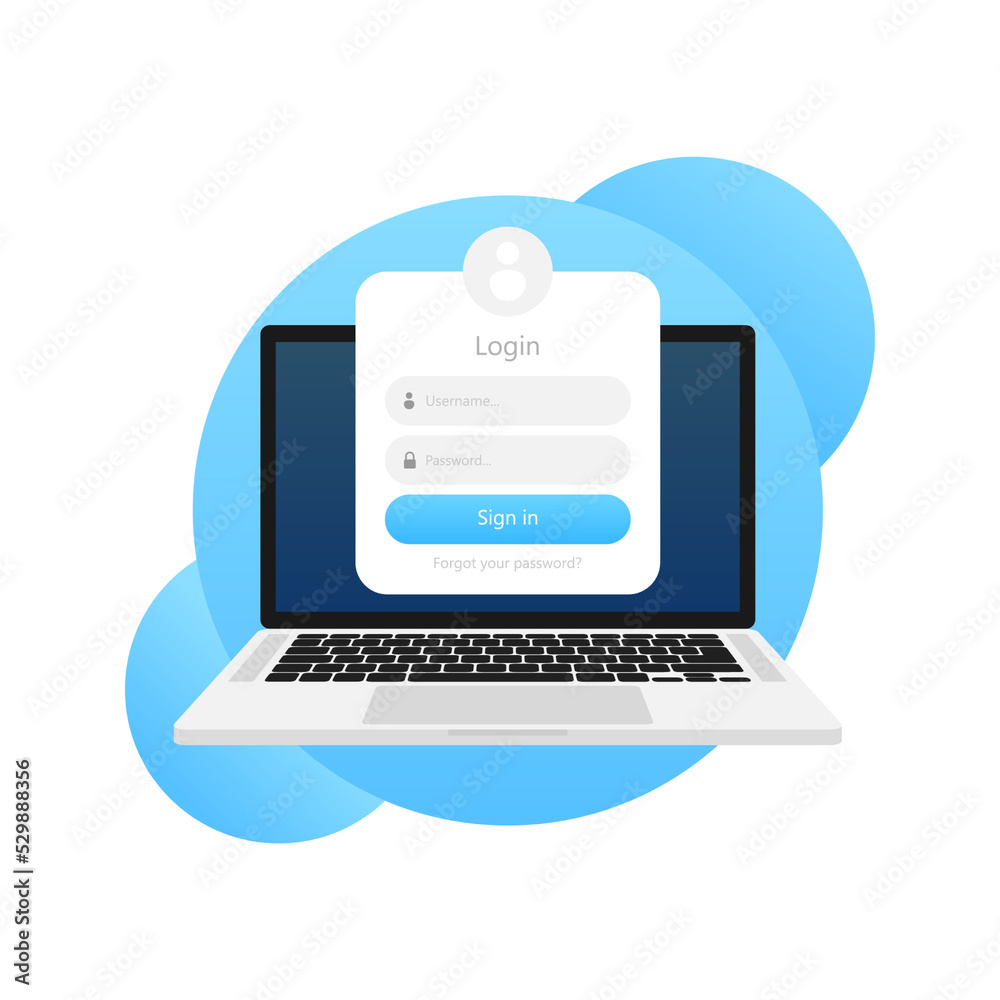 Login form icon. Login form page. Vector illustration. Stock ...