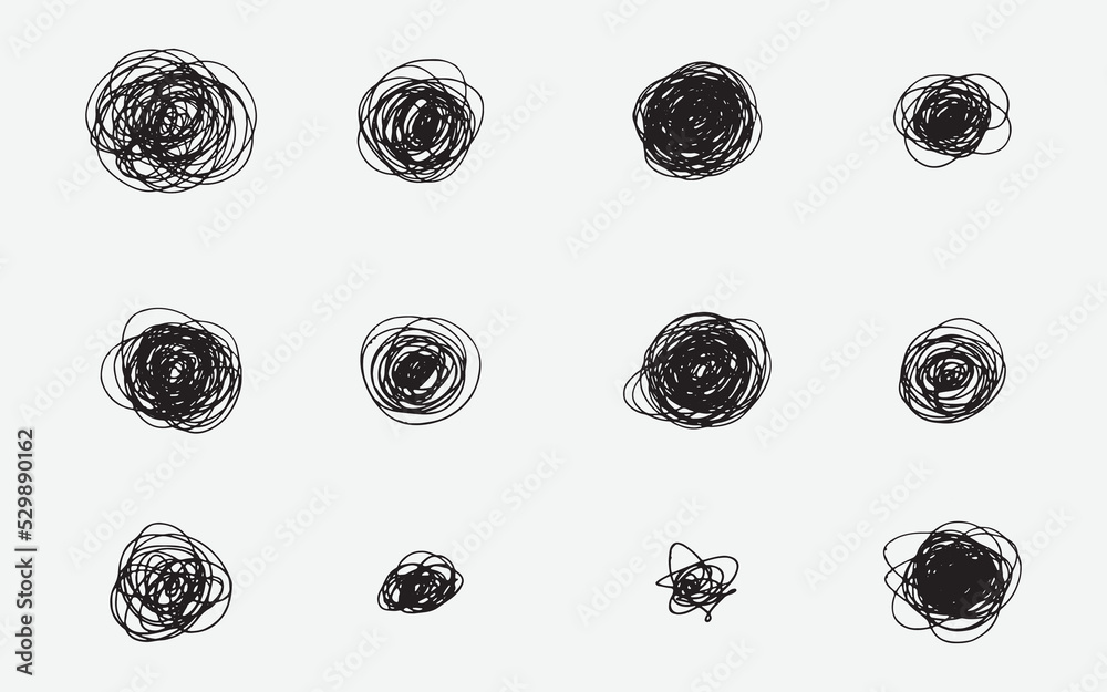 set of doodle sketchy pen and scribble isolated on white background ...